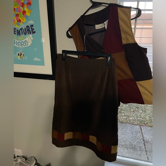 White Stag | Tops | Vintage White Stag Patchwork Set Vest And Skirt Size S6p Brown | Poshmark